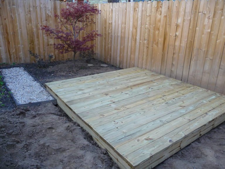 Building an "instant" deck with Concrete Deck Blocks. | Door Sixteen