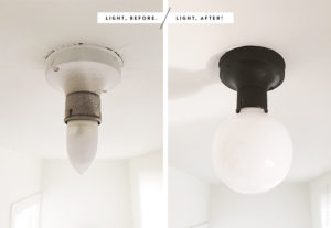 Simple light fixture makeover. | Door Sixteen