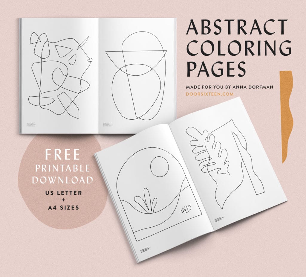Free download! Abstract coloring pages. | Door Sixteen