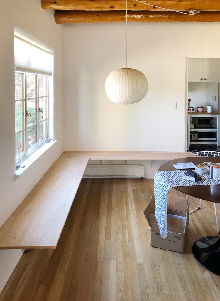 DIY floating banquette. | Door Sixteen